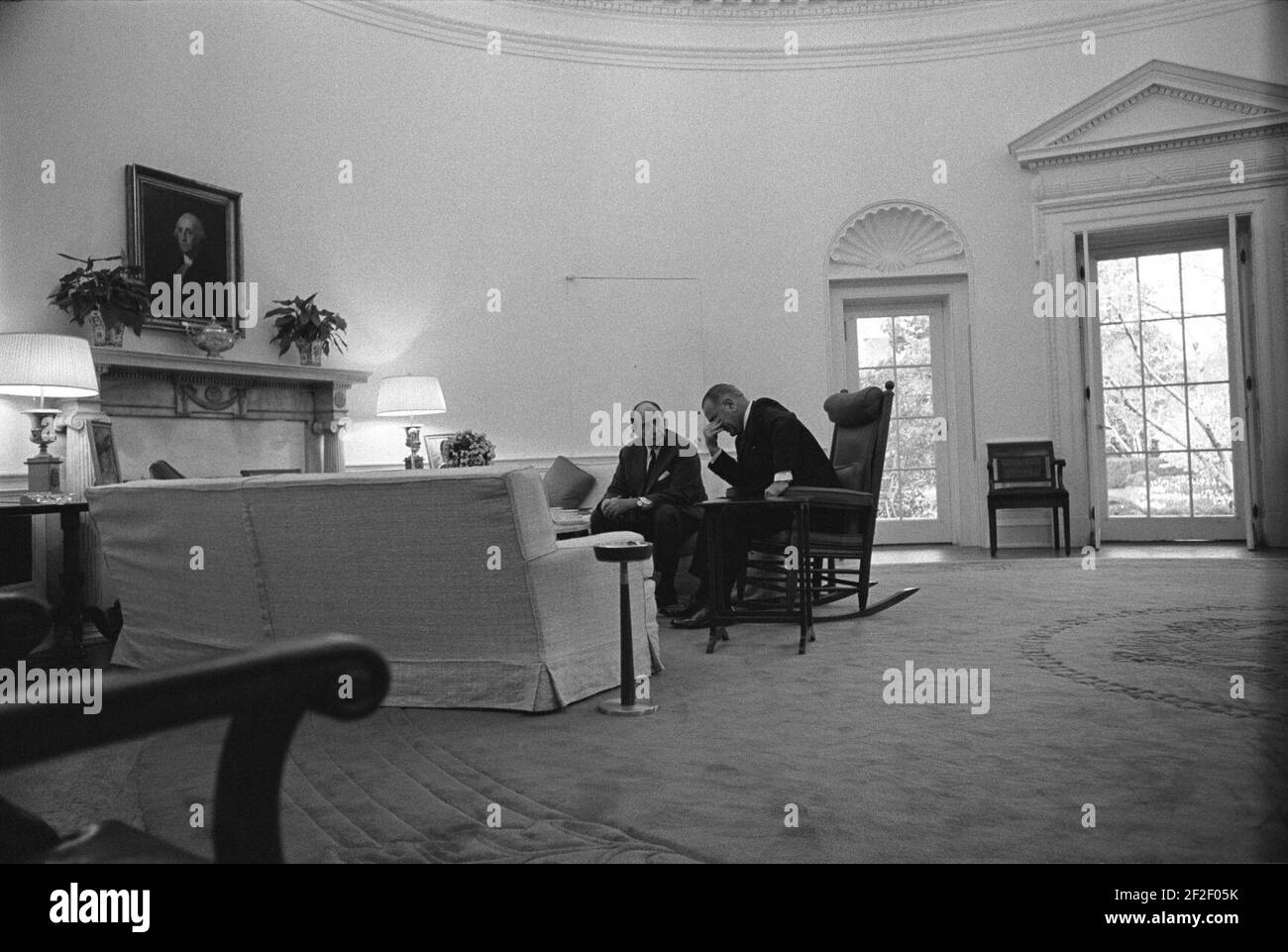 President Lyndon B. Johnson meets with Adlai Stevenson Stock Photo - Alamy