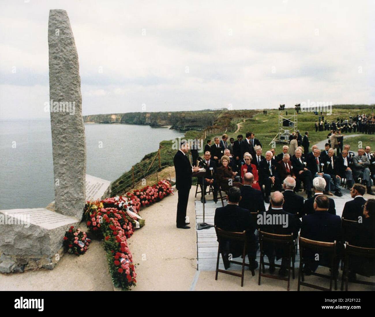 President Reagan giving speech on the 40th Anniversary of D-Day at ...