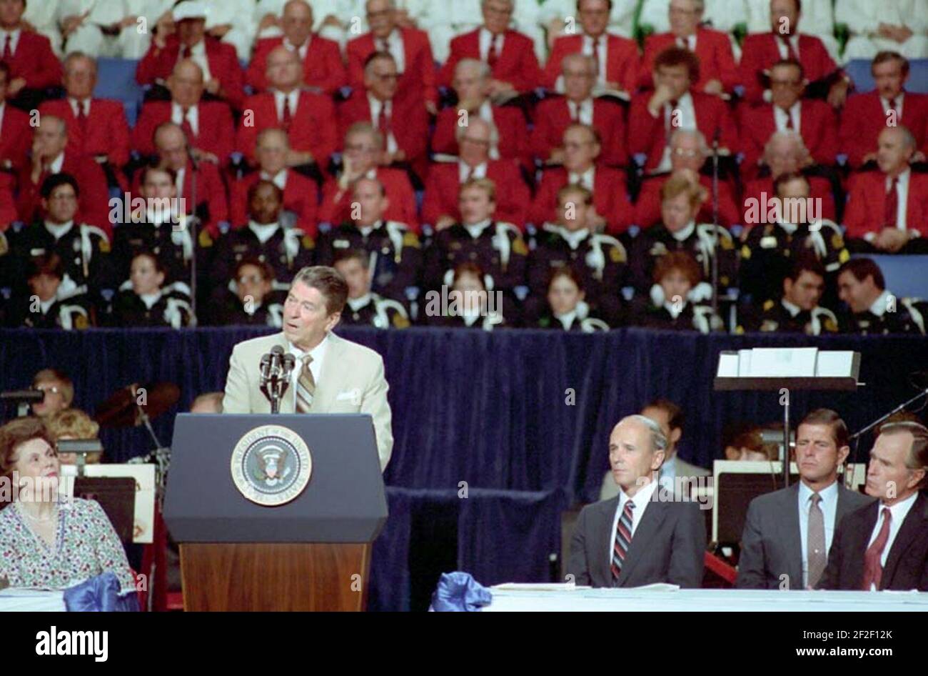 President Reagan addresses the Ecumenical Prayer Breakfast at Reunion ...