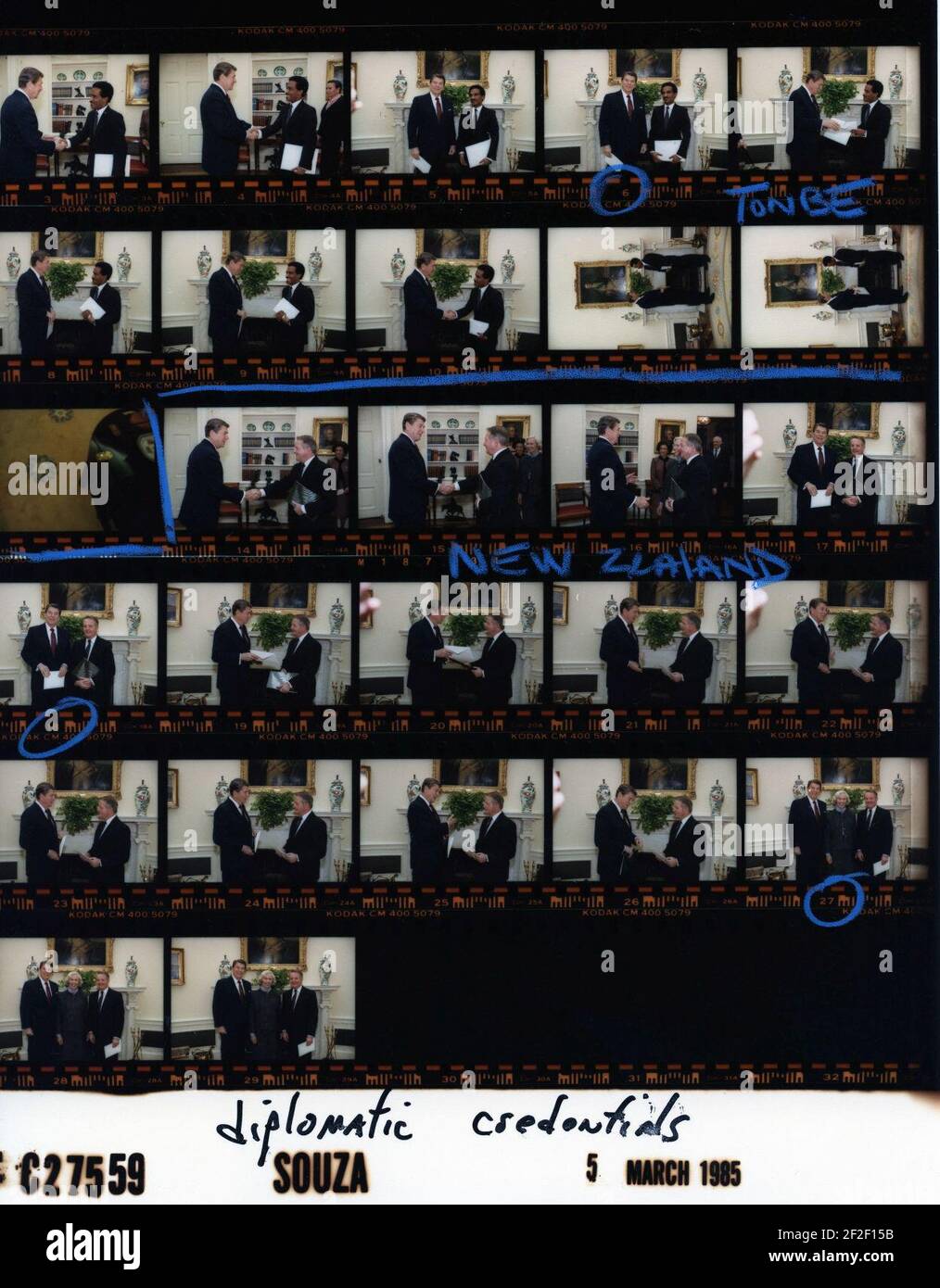 President Reagan receives diplomatic credentials from New Zealand ...