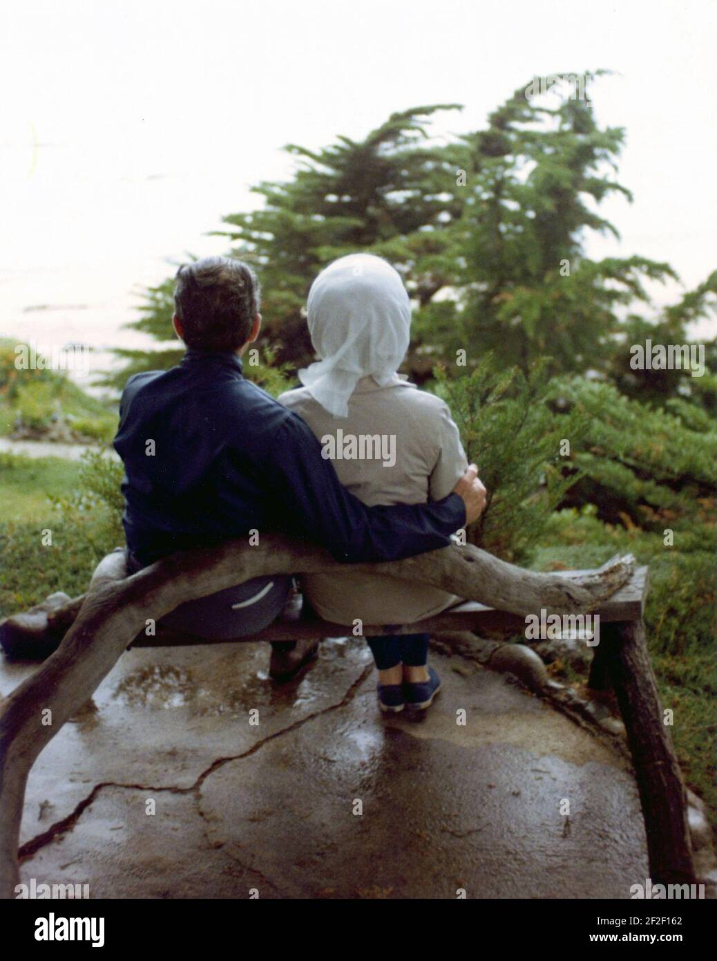 President Richard Nixon and First Lady Pat Nixon Looking out at the ...