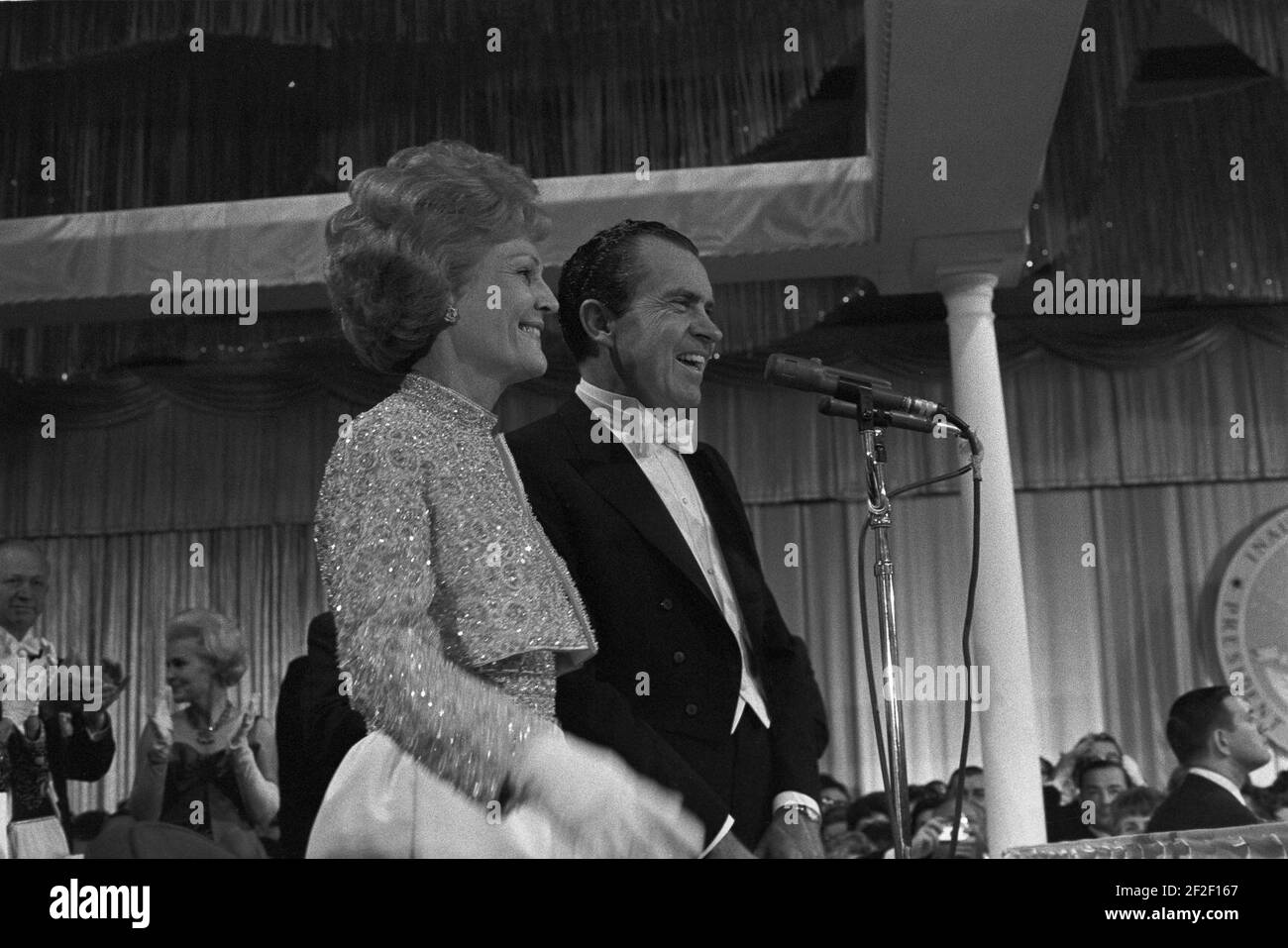 President Richard Nixon and First Lady Pat Nixon at the 1969 Inaugural ...