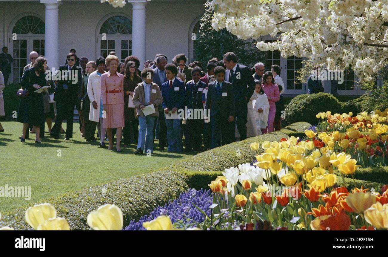 President Richard Nixon and First Lady Pat Nixon Giving a Tour of the ...