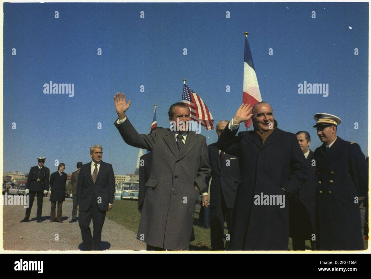 President Richard Nixon and French President George Pompidou Stock ...