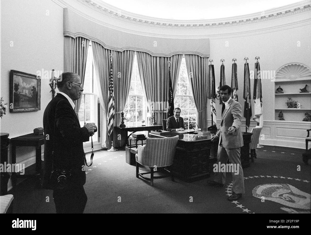 President Richard Nixon and Special Assistant Stephen Bull in the White ...