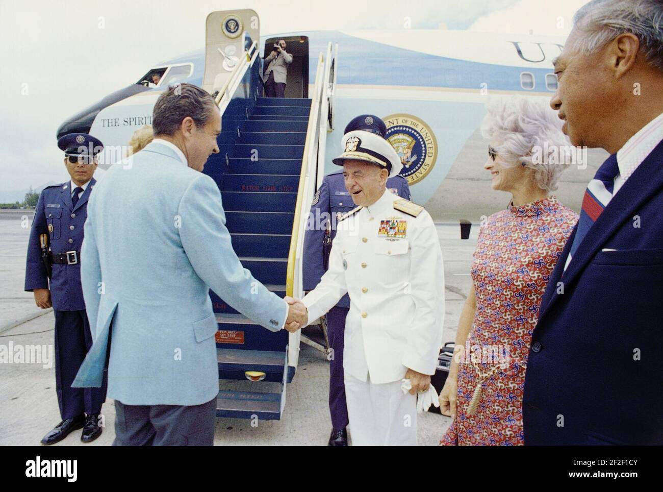 President Richard Nixon Shaking Hands with Admiral John S. McCain Jr ...