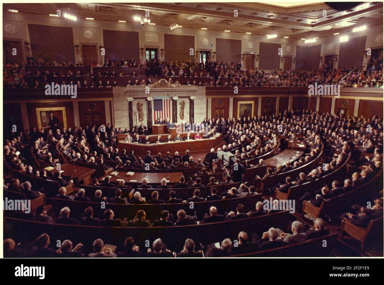 President Richard Nixon Giving His State of the Union Message before a ...