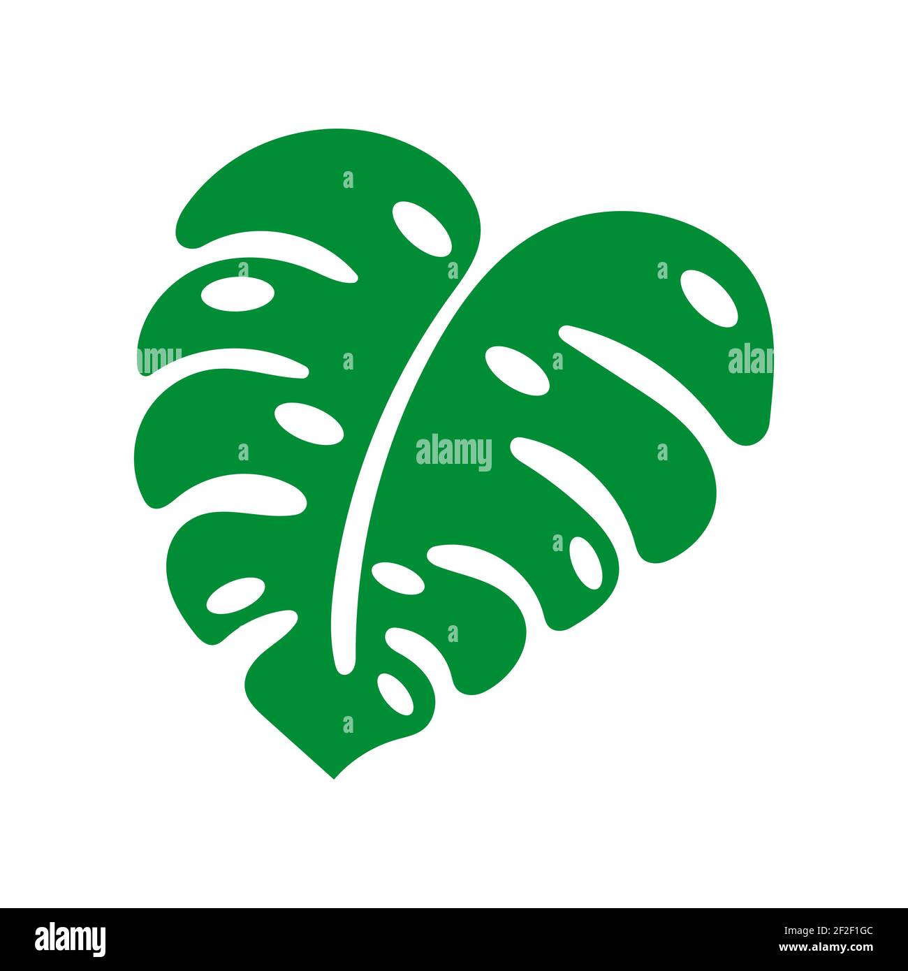 Isolated monstera leaf. Green tropical plant leaf Stock Vector Image ...