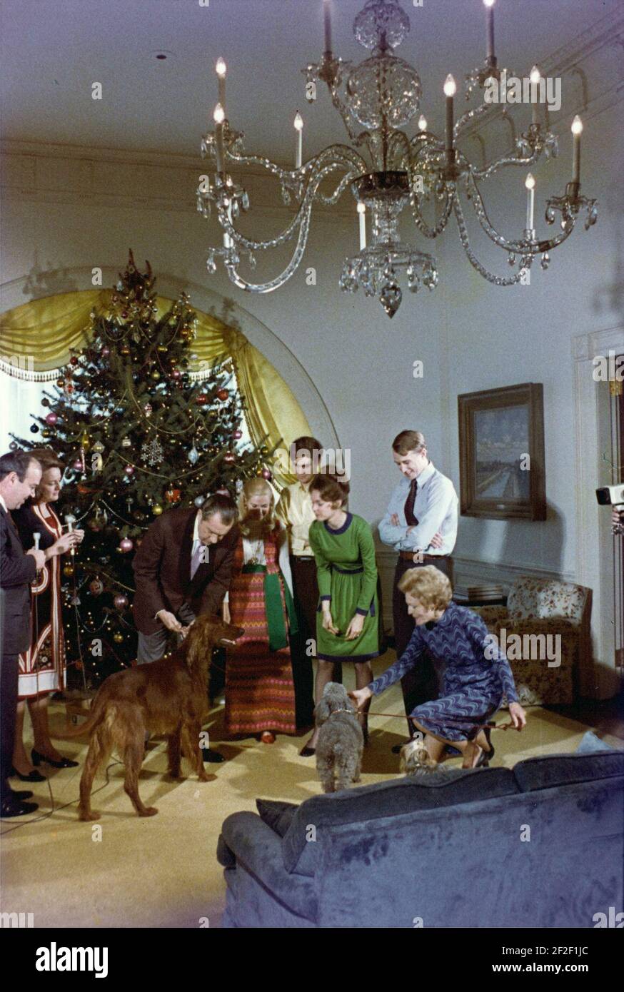 President Richard Nixon, the First Family and Pets, and Newscasters ...