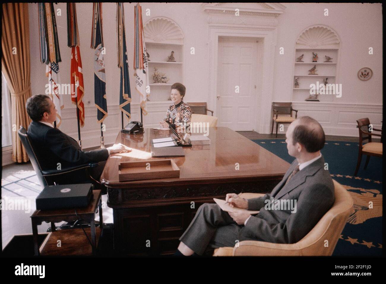 President Richard Nixon, Shirley Temple Black, and Brent Scowcroft ...