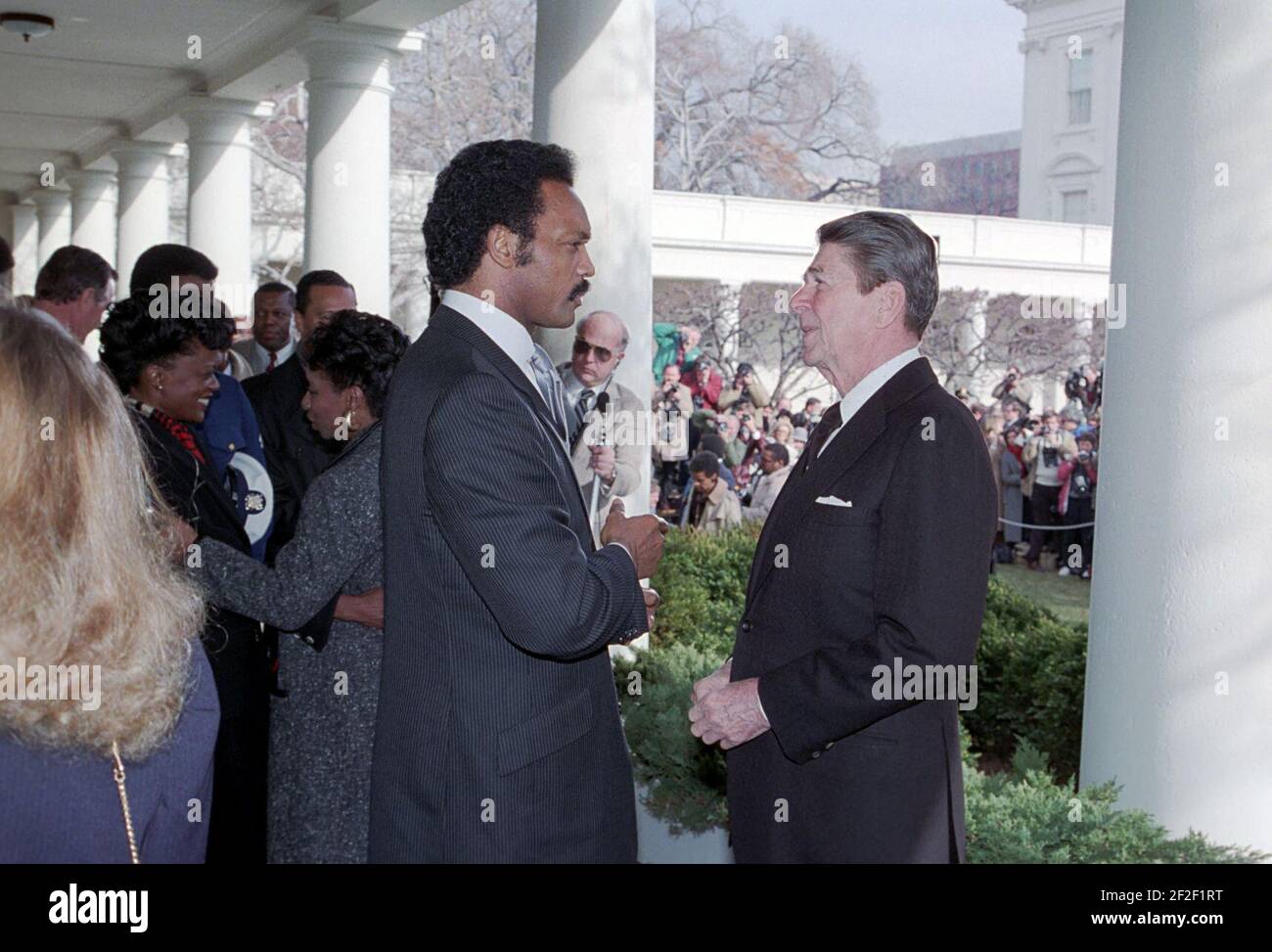 President Ronald Reagan and Jesse Jackson Stock Photo - Alamy