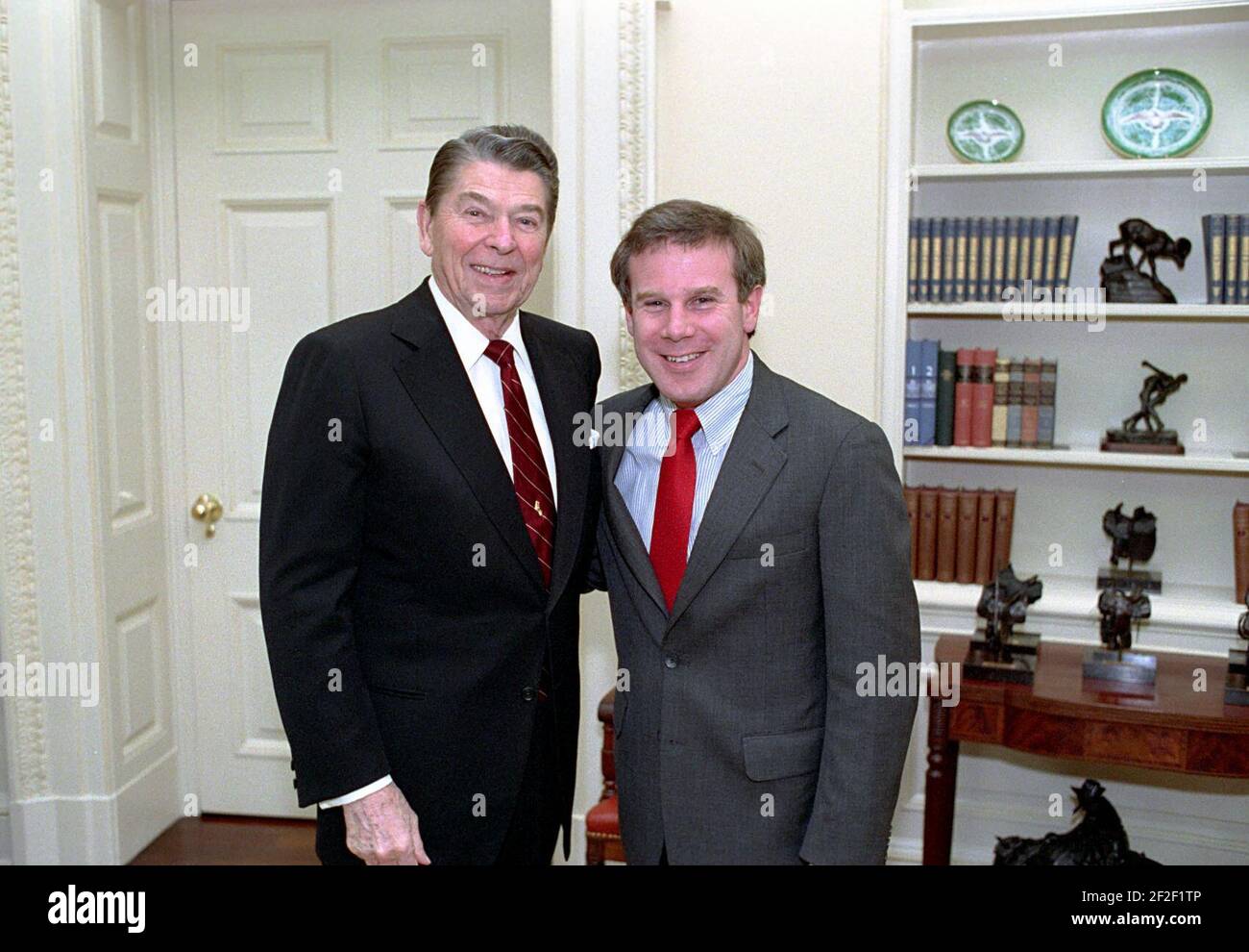 President Ronald Reagan and John F. W. Rogers Stock Photo - Alamy