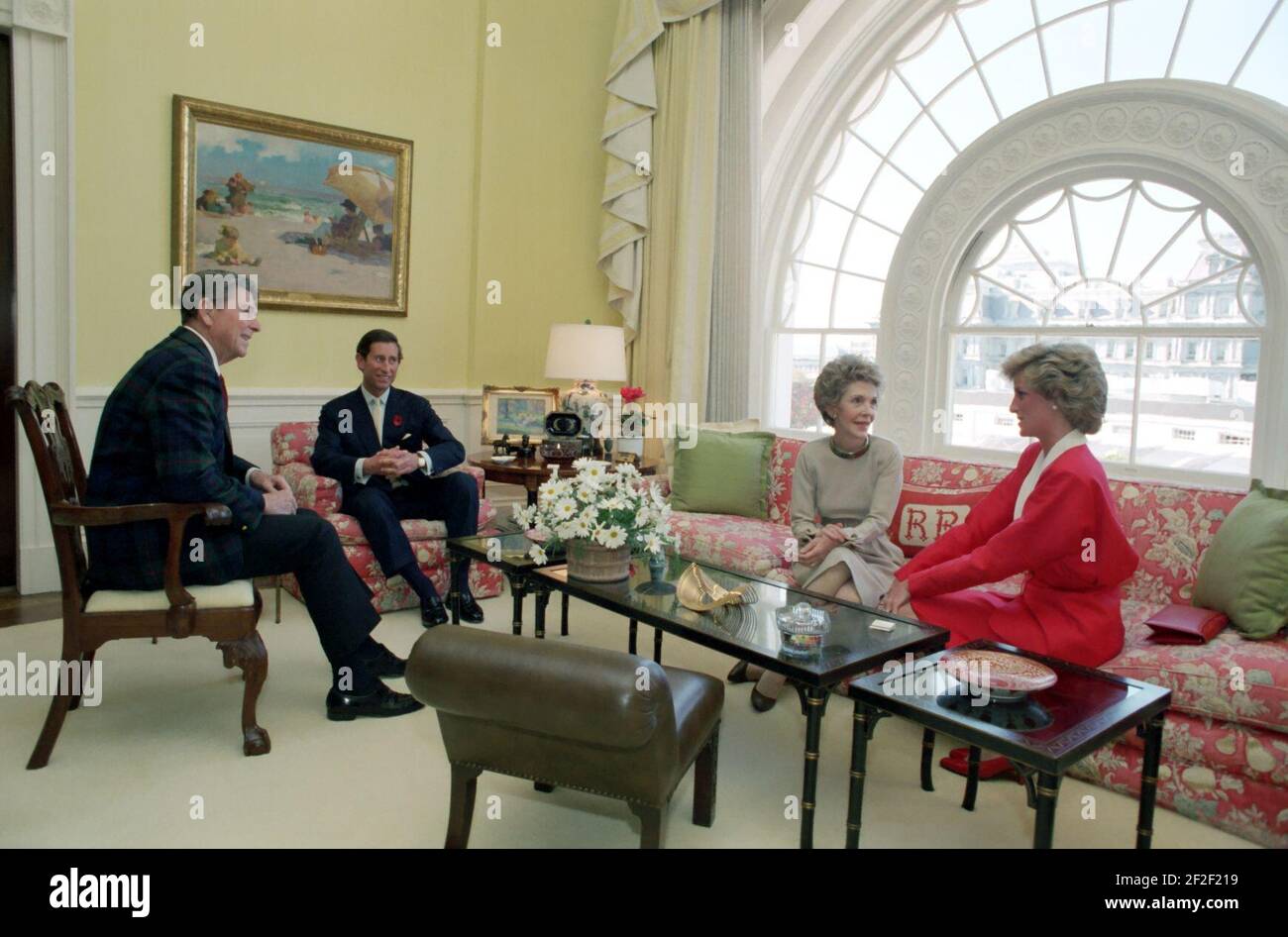 President Ronald Reagan and Nancy Reagan have tea with Prince Charles ...