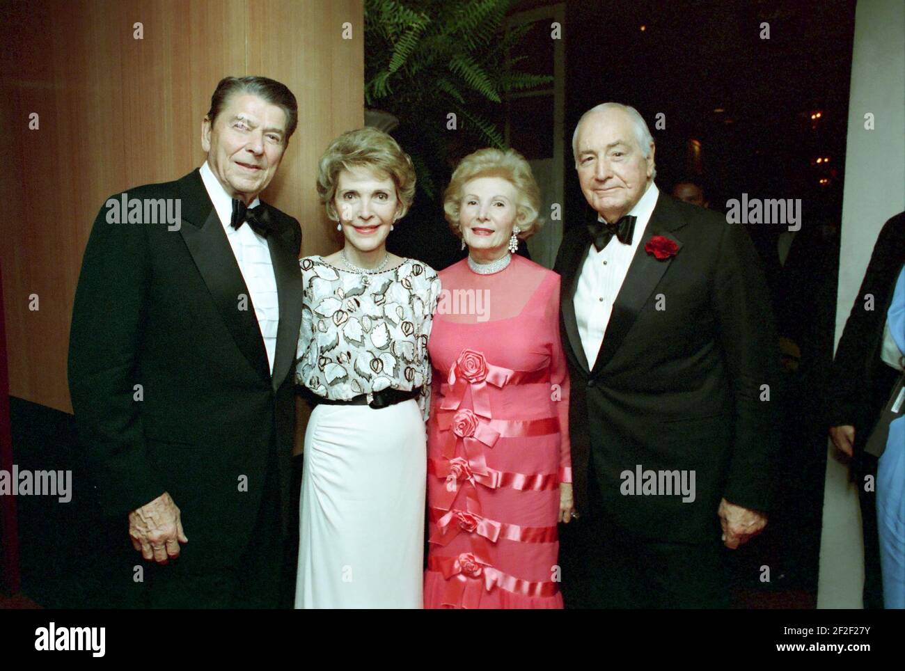 President Ronald Reagan and Nancy Reagan with Leonore Annenberg and ...