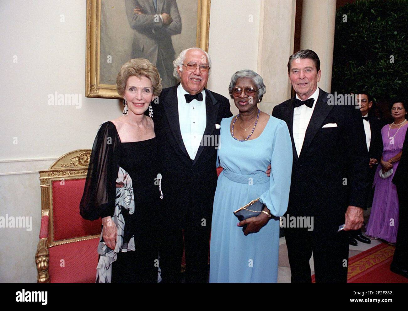 President Ronald Reagan and Nancy Reagan with John Ficklin and Nancy ...