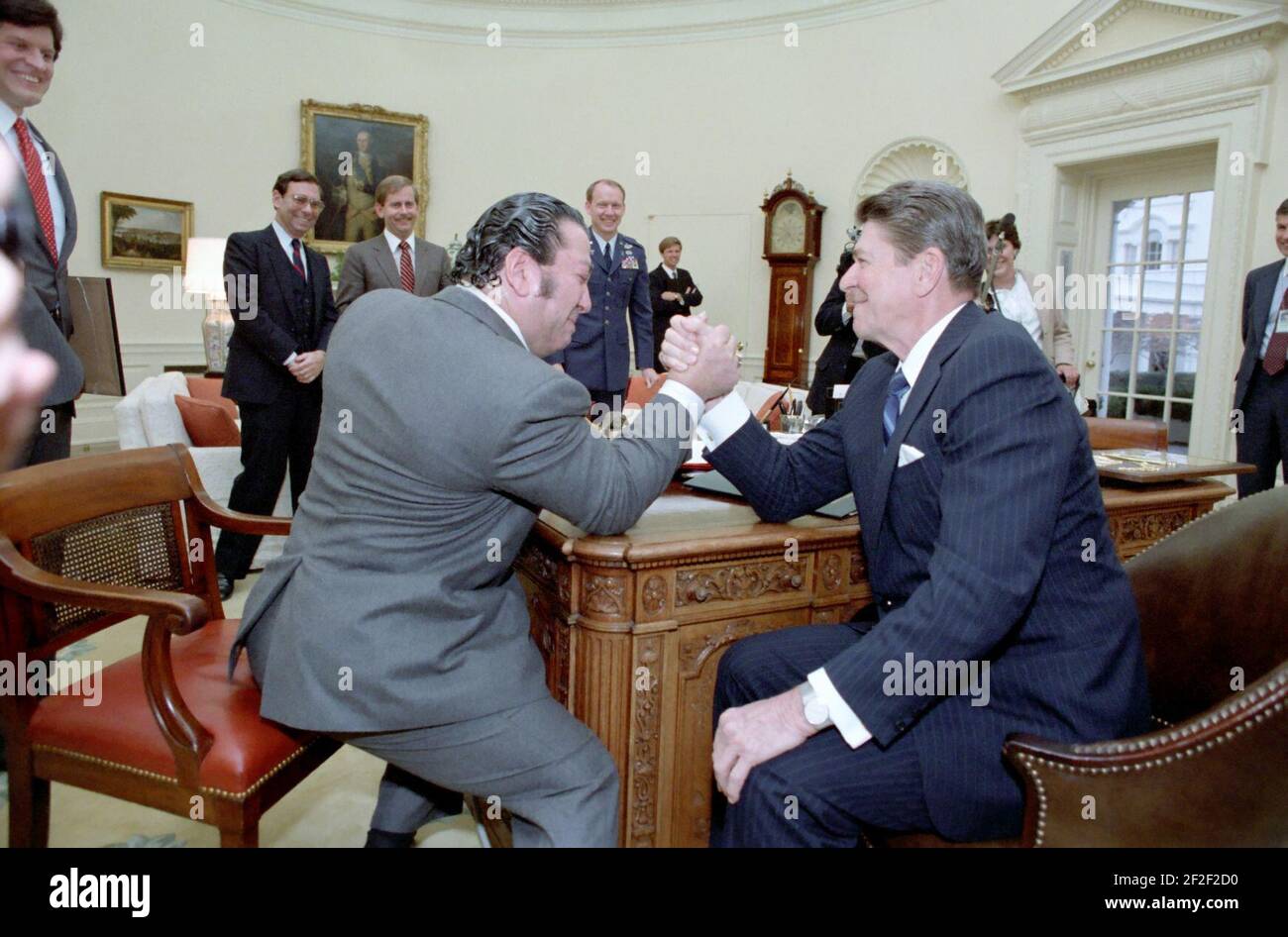 President Ronald Reagan Arm Wrestling Dan Lurie of Muscle Training ...