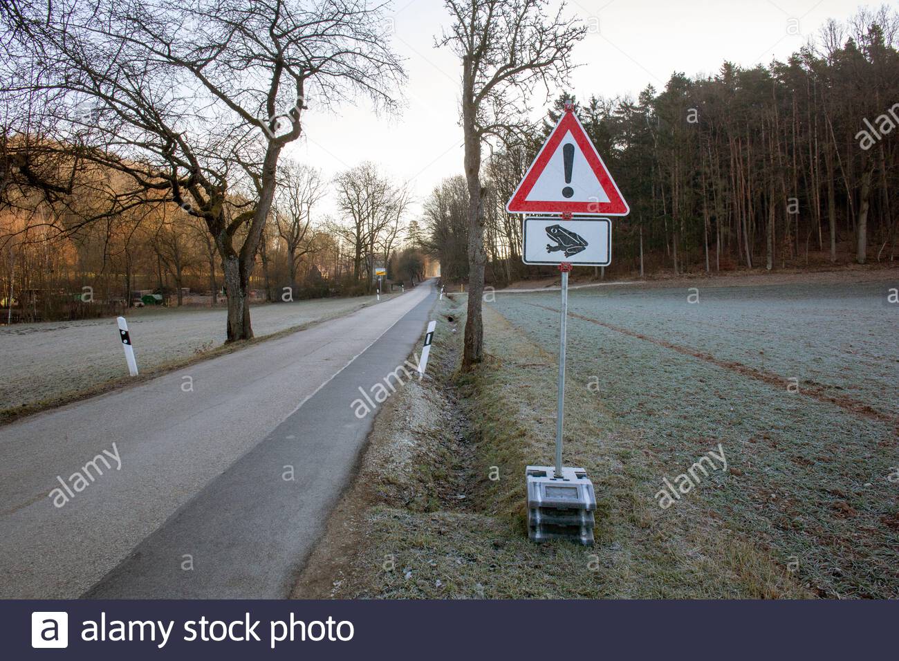 Toad crossing warning sign hi-res stock photography and images - Alamy