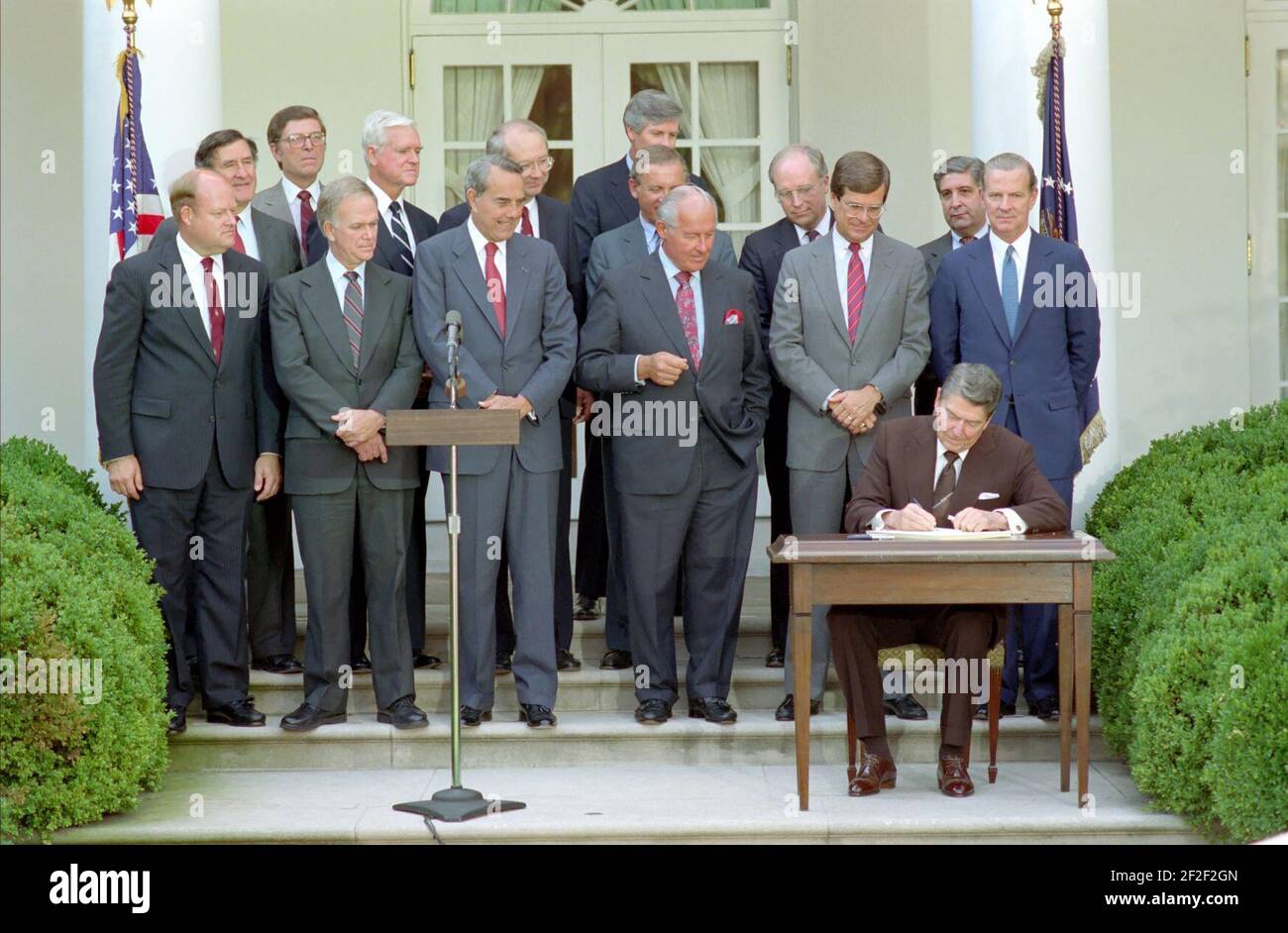 President Ronald Reagan at The Signing Ceremony for Hr 324 The Federal ...