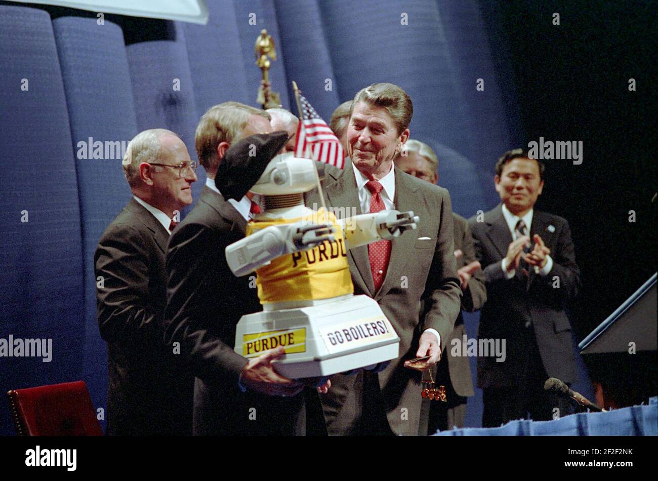 President Ronald Reagan During a Trip to West Lafayette Indiana and ...
