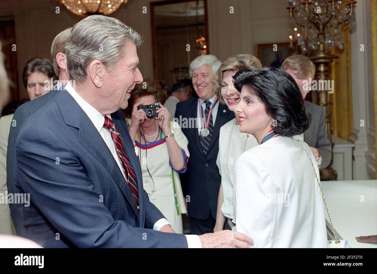 President Ronald Reagan greeting Gloria Allred Stock Photo - Alamy