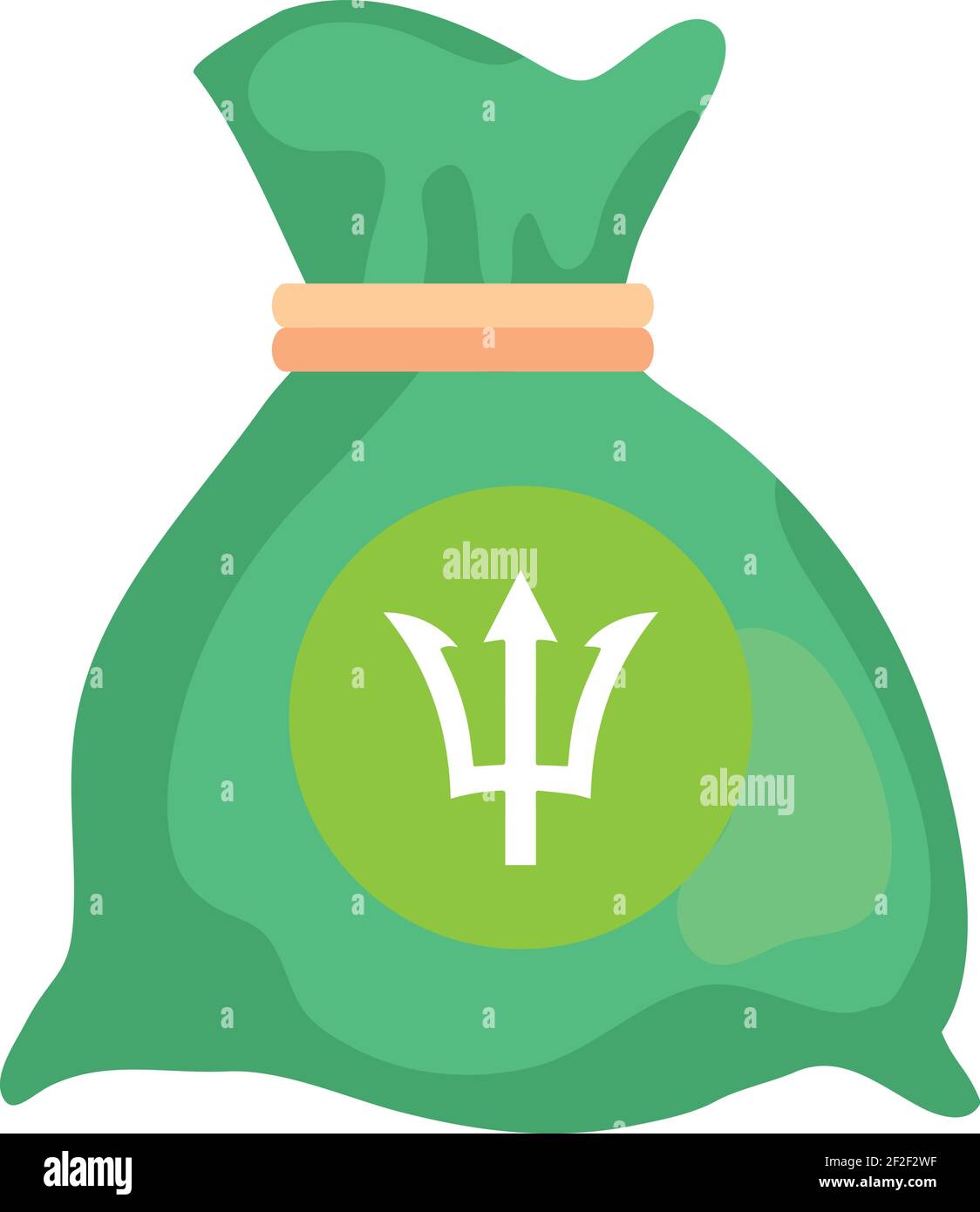 Barbados Dollar Currency Note money Bag icon in Green color for Apps ...