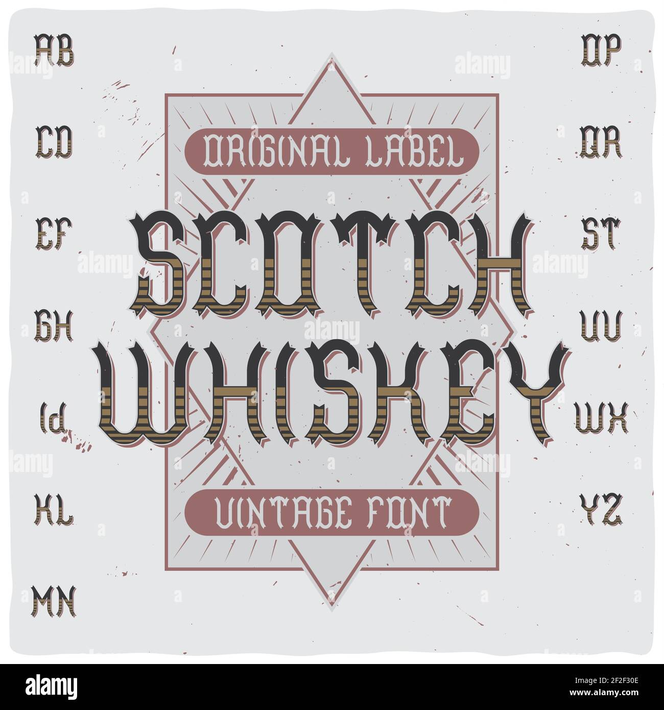 Vintage label typeface called "Scotch Whiskey". Perfectly designed font ...