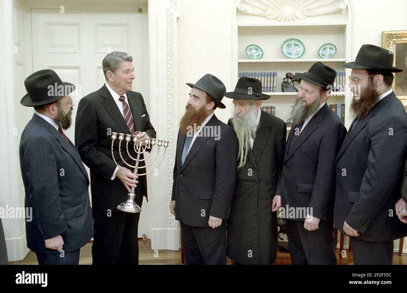 President Ronald Reagan meeting with the Friends of Lubavitch Stock ...