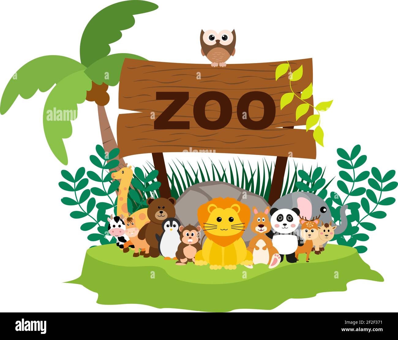 Baby Animals Jungle Clipart Scene