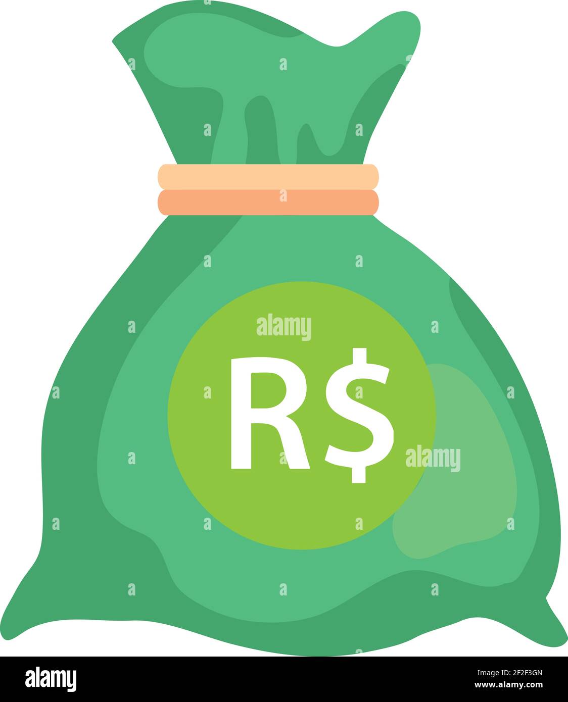 Brazil Real Currency Note money Bag icon in Green color for Apps and ...