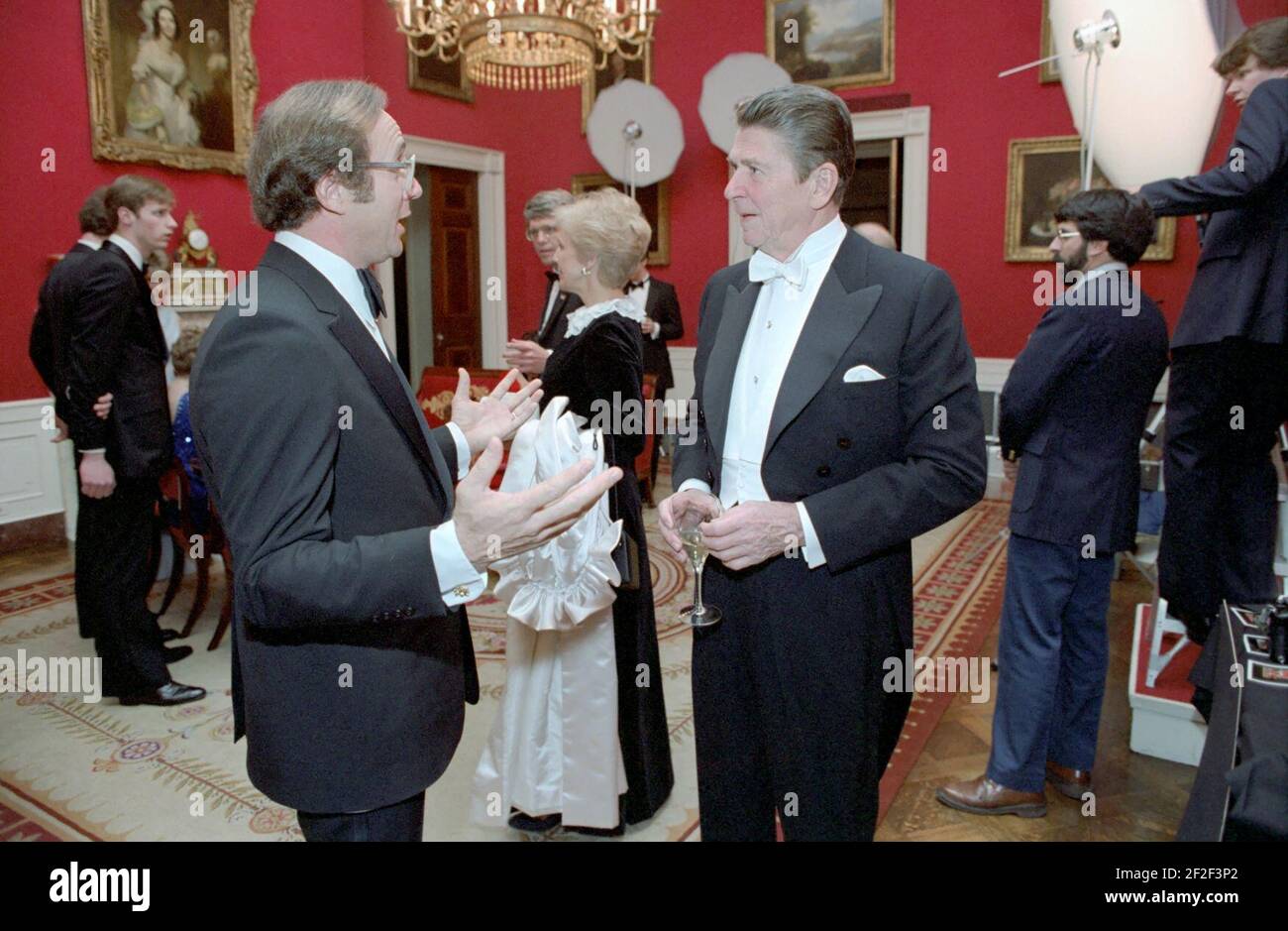 President Ronald Reagan with Michael Reagan in the Red Room before ...