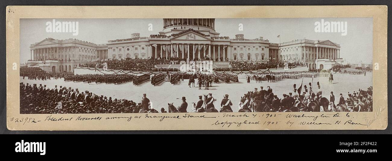 President Roosevelt arriving at inaugural stand Stock Photo - Alamy
