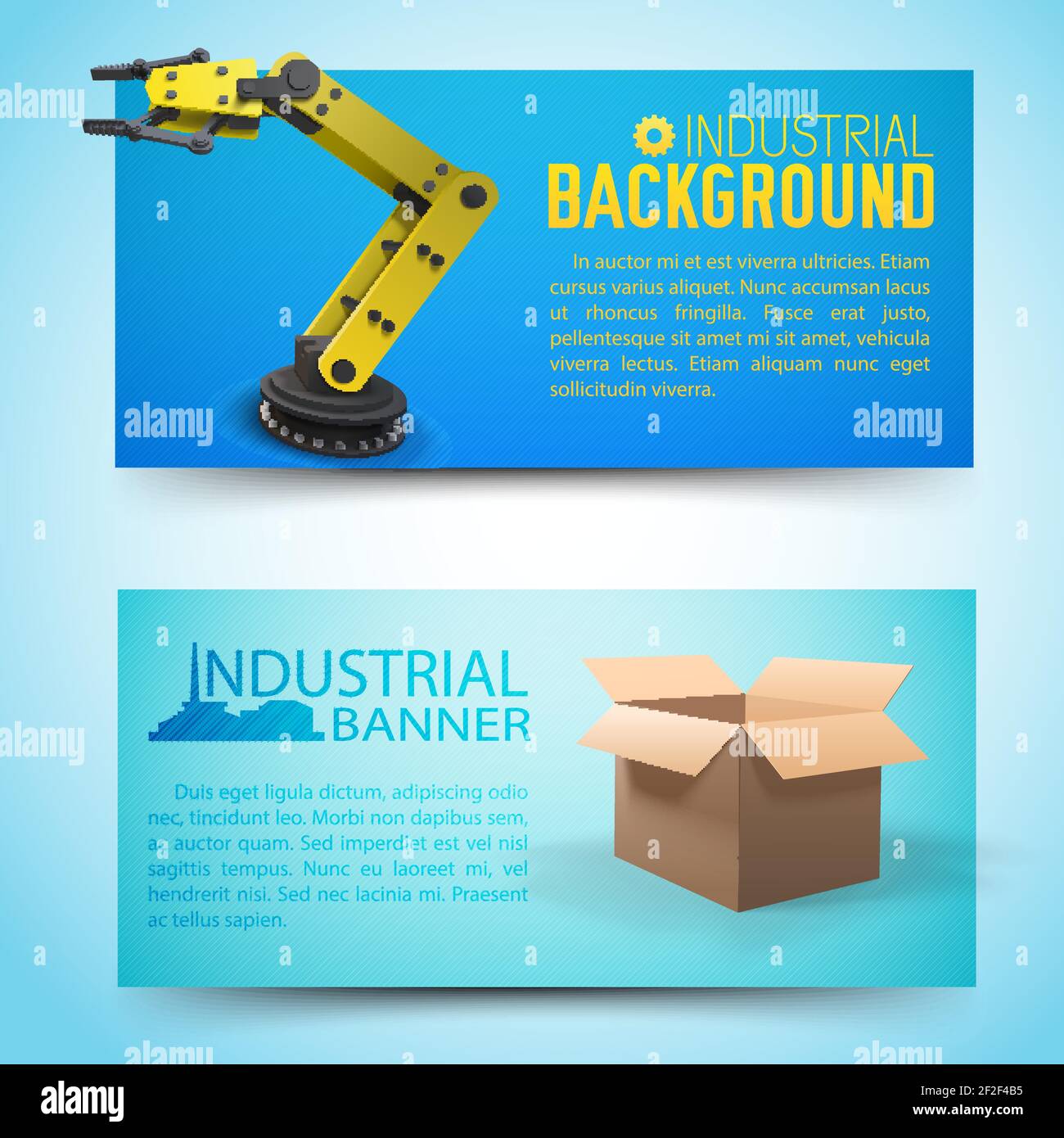 Manufacturing horizontal banners with yellow robotic equipment and ...