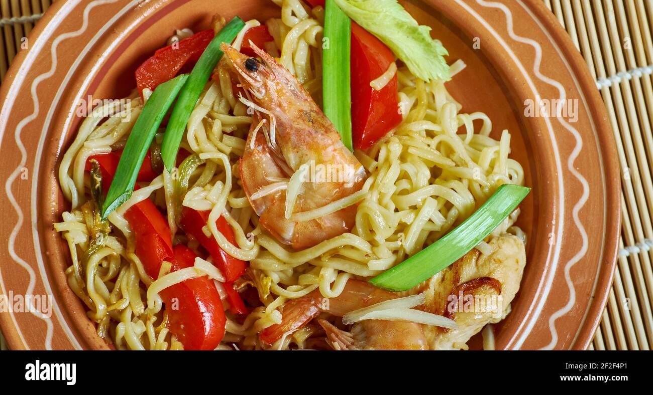 Pancit estacion - stir-fried rice noodle dish, which originated in ...