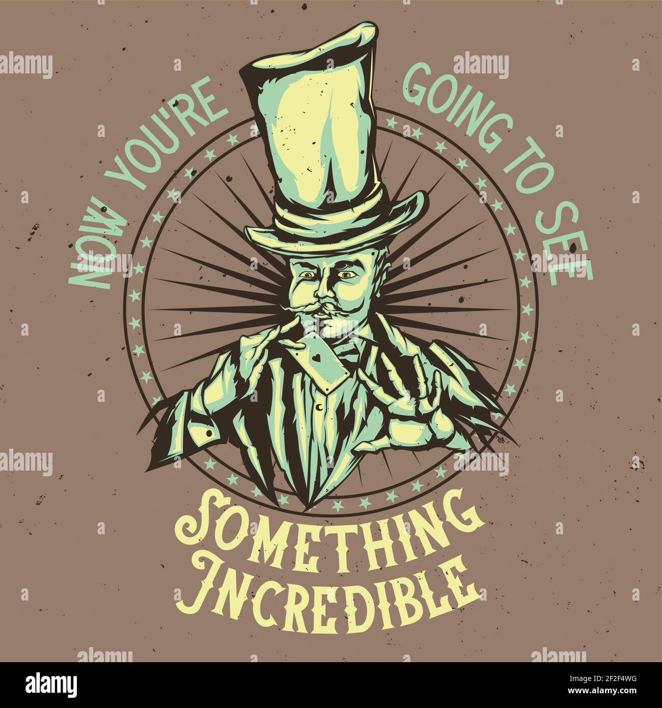 emblem design with illustration magician hat with card hands Stock ...