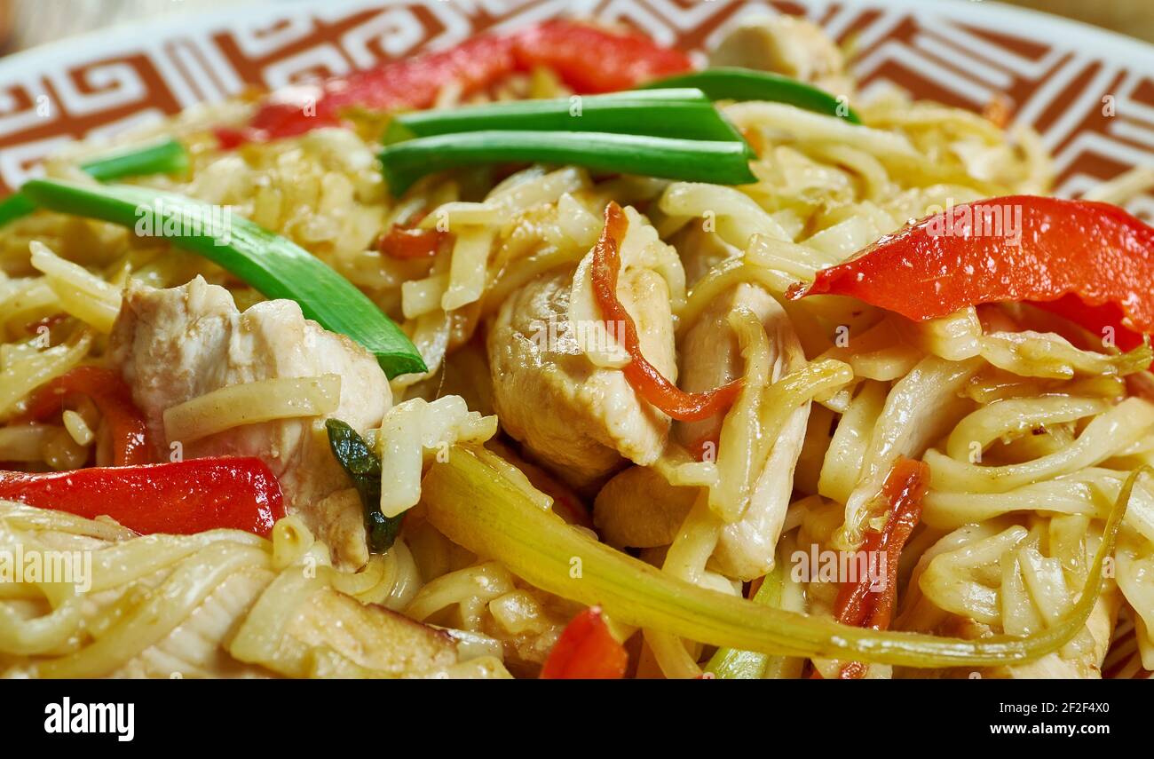 Chicken chow mein from Nepal, Nepali style chowmein Stock Photo - Alamy