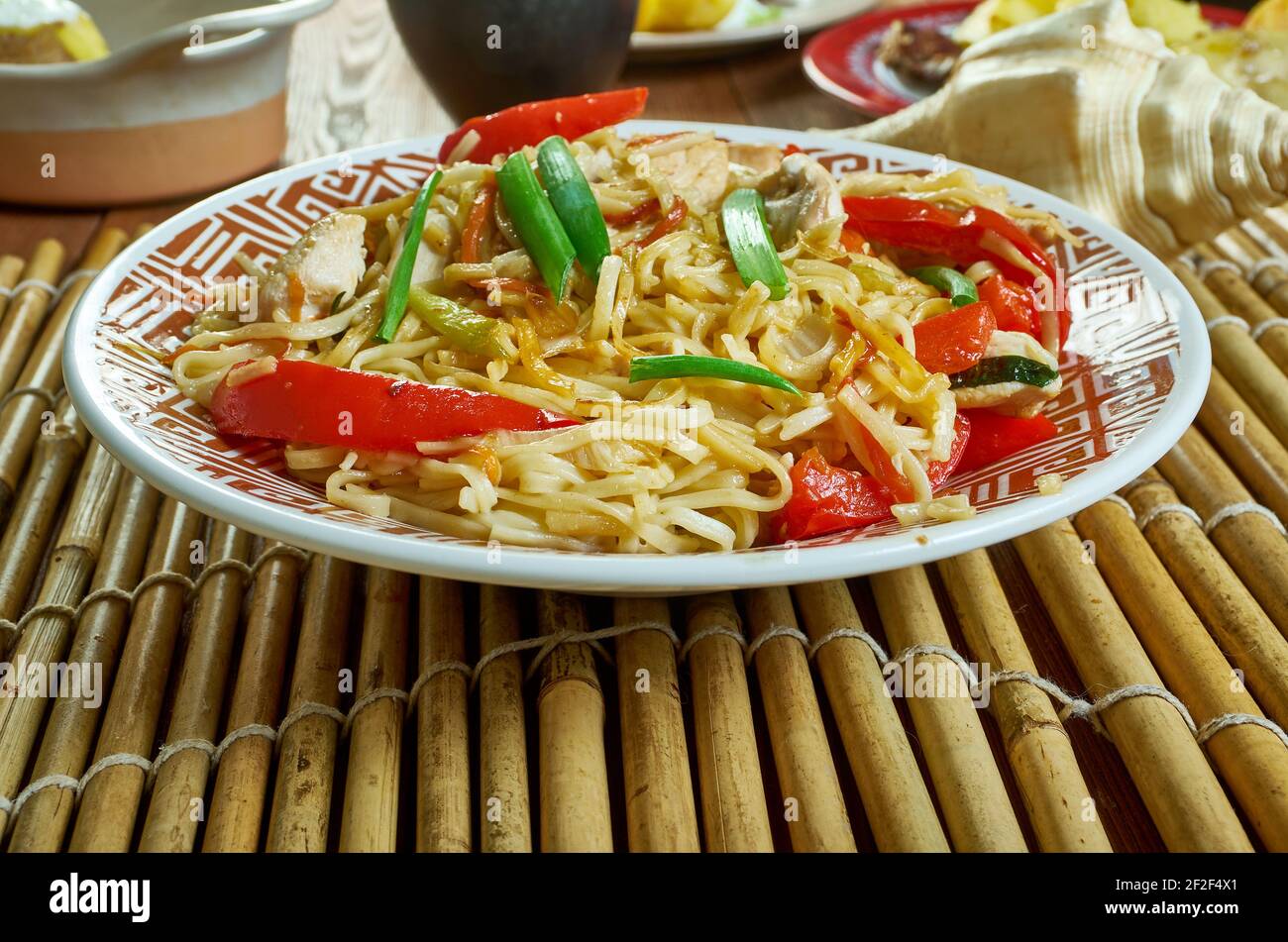 Chicken chow mein from Nepal, Nepali style chowmein Stock Photo - Alamy