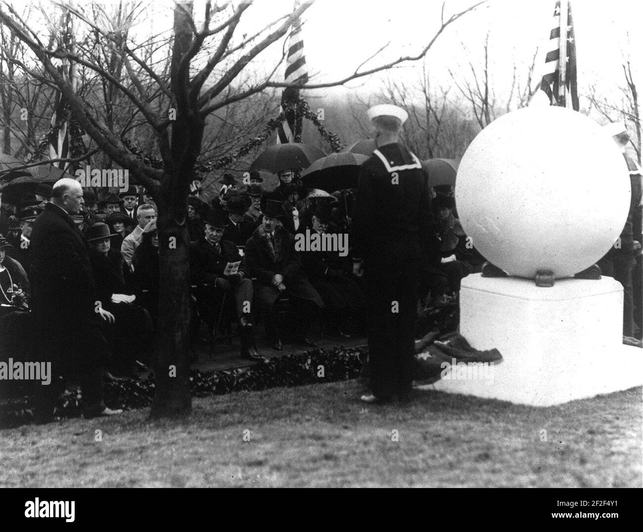 President Warren Harding at unveiling of Admiral Robert Perry monument ...