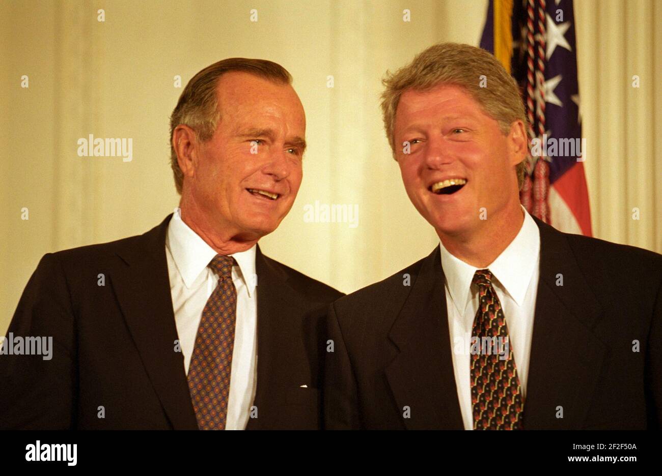 President William J. Clinton and President George H. W. Bush Stock ...