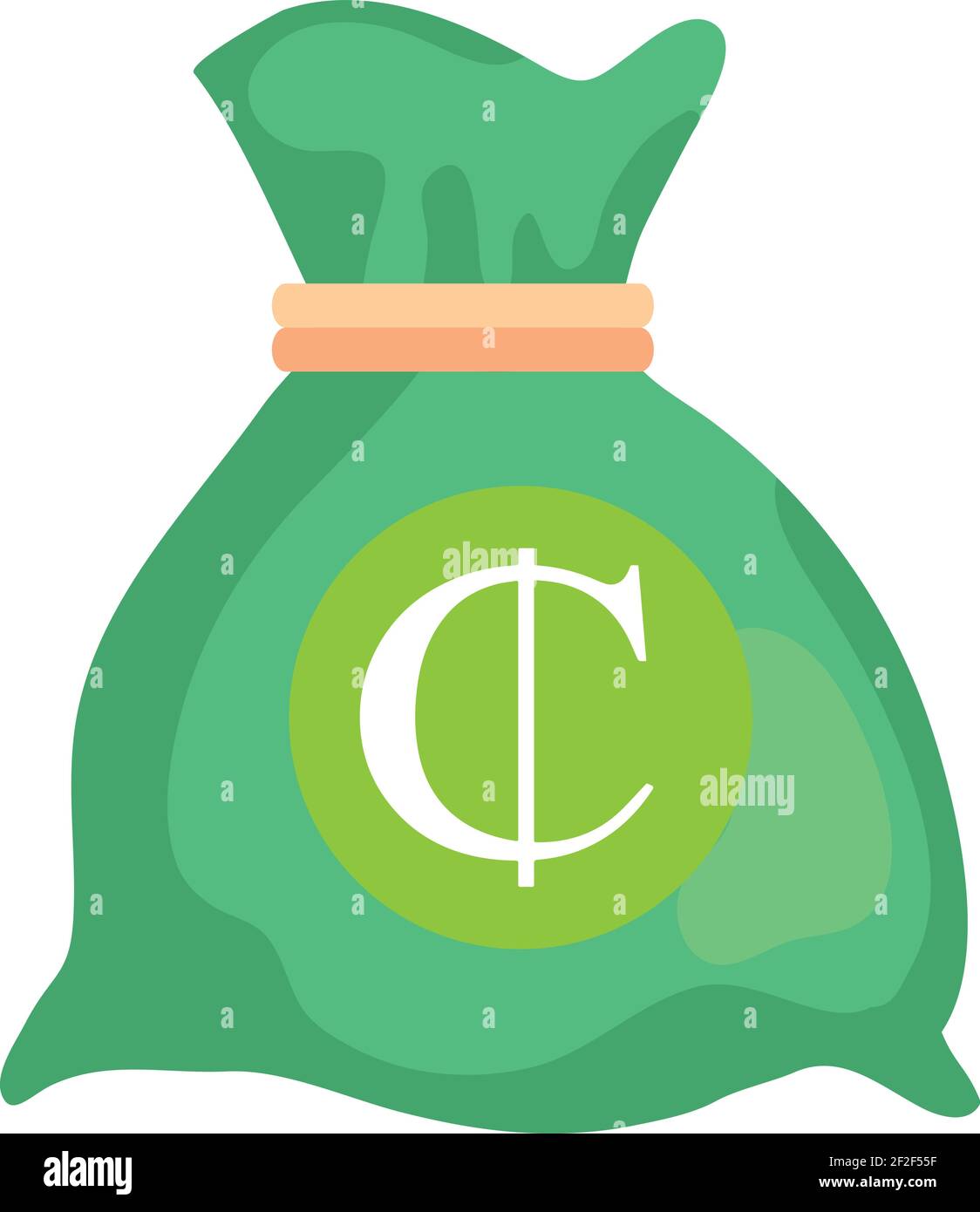 Ghana Cedi Currency Note money Bag icon in Green color for Apps and ...