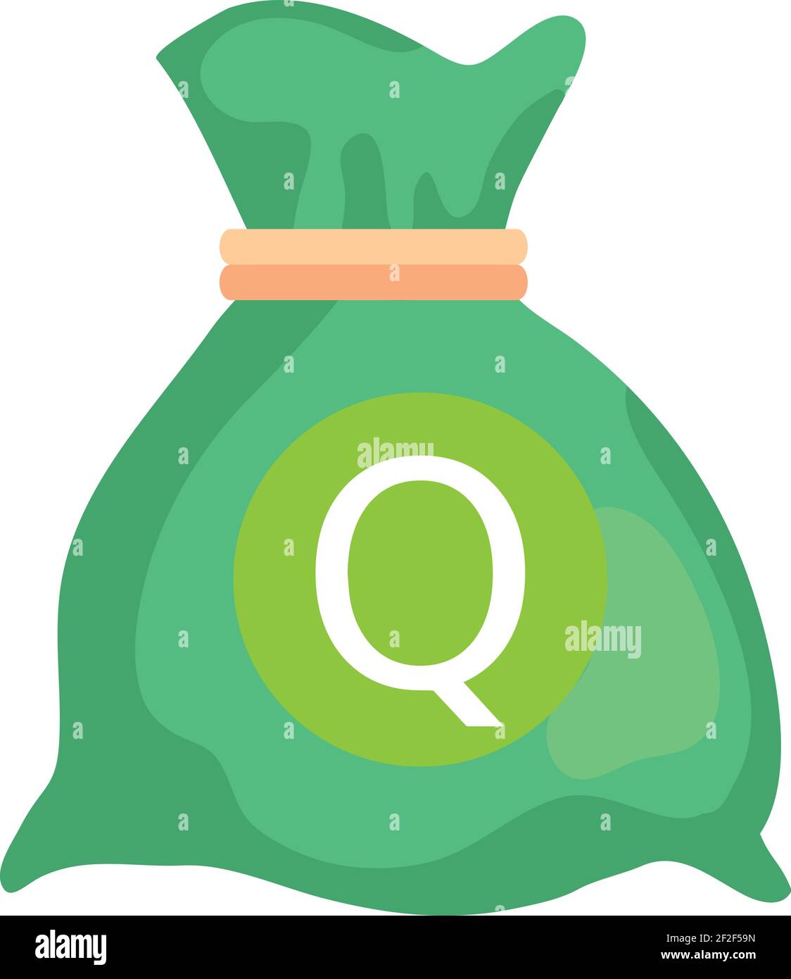Guatemala Quetzal Currency Note money Bag icon in Green color for Apps ...
