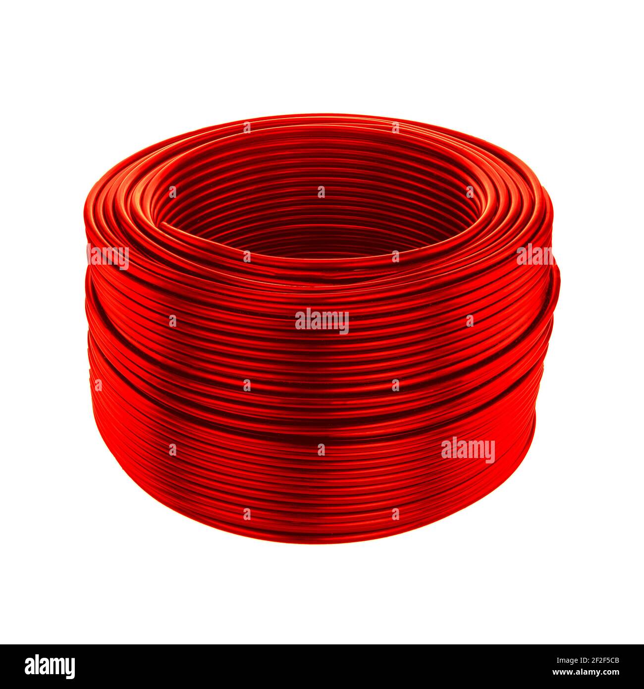 Coil of Red Wire. Roll of Red Wire on White Background Stock Photo - Alamy
