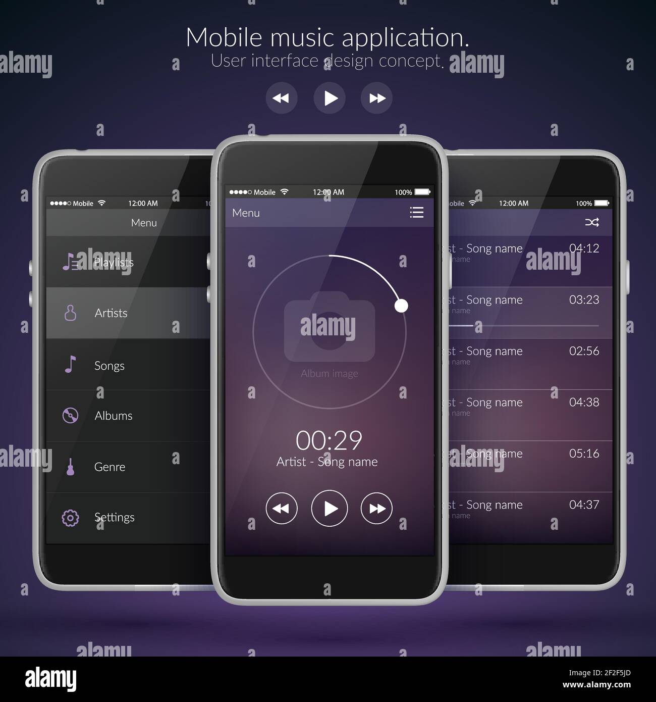 Mobile user interface design concept with icons and web elements for ...