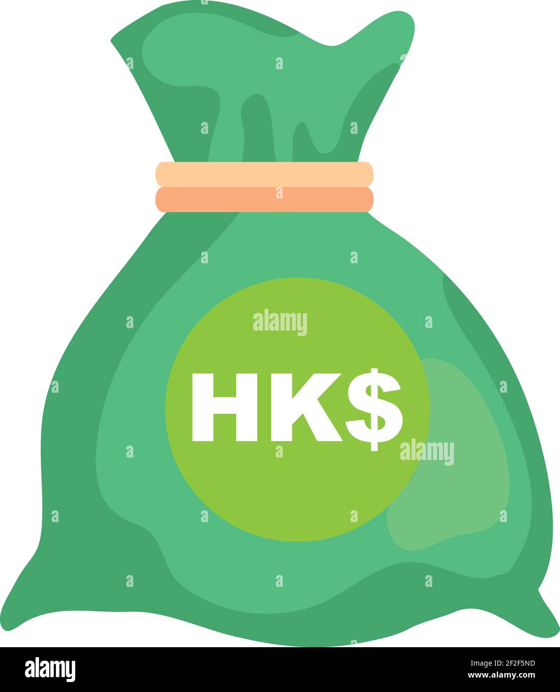 Hong Kong Dollar Currency Note money Bag icon in Green color for Apps ...