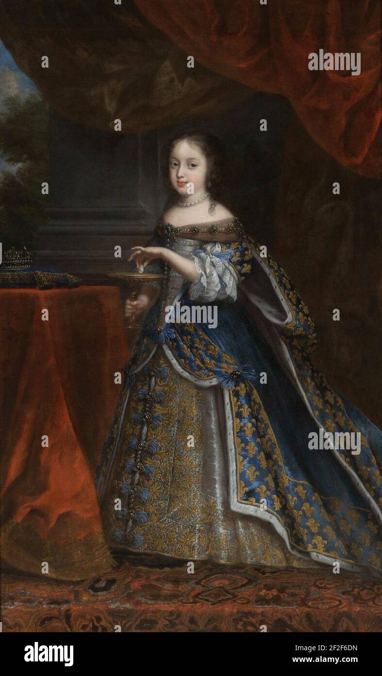 Presumed portrait of Princess Henrietta of England overlooking a crown ...