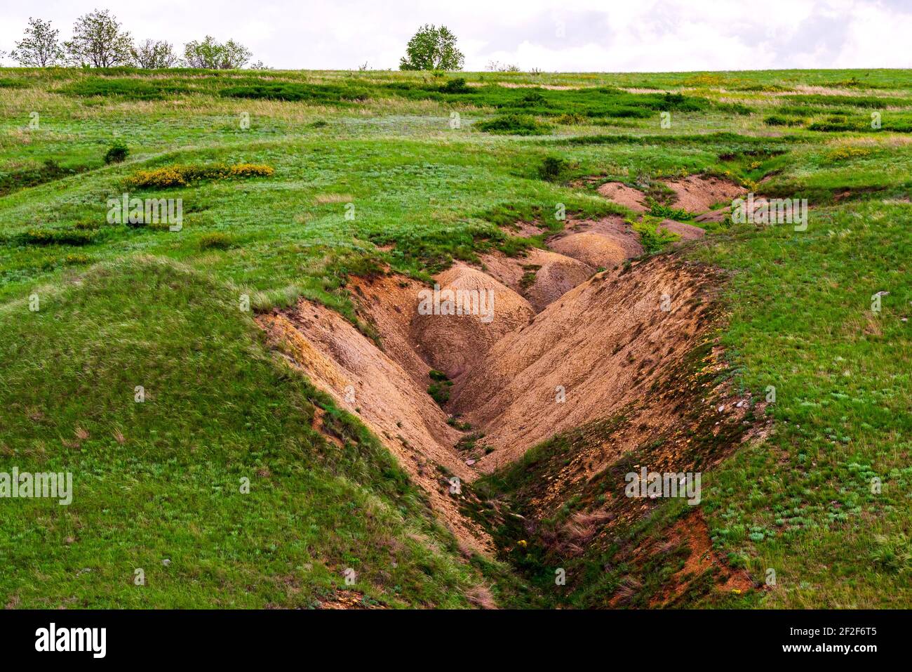 Beautiful green slopes of hills landscape. Nature in summertime Stock ...