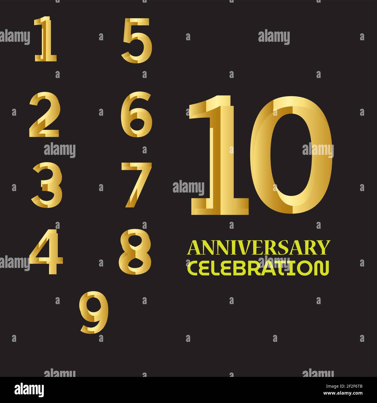 SET YEAR ANNIVERSARY CELEBRATION VECTOR DESIGN TEMPLATE ILLUSTRATION ...