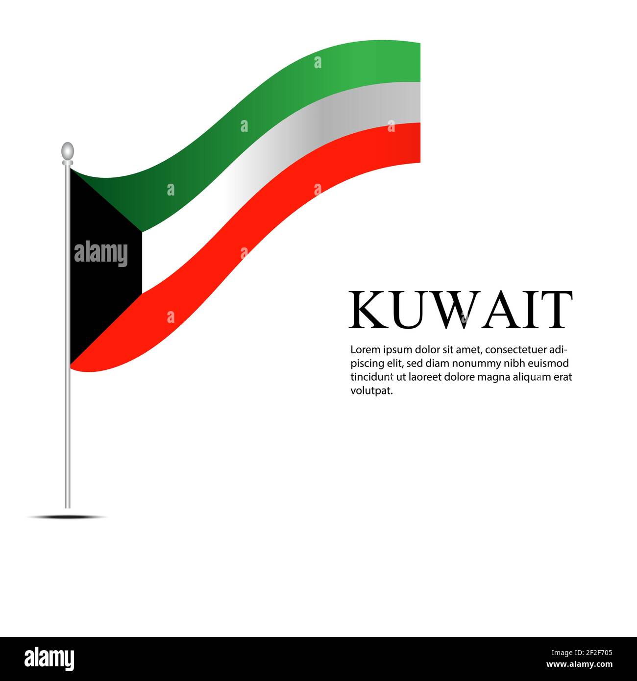 Kuwait FLAG Vector Template Design Illustration Stock Vector Image ...