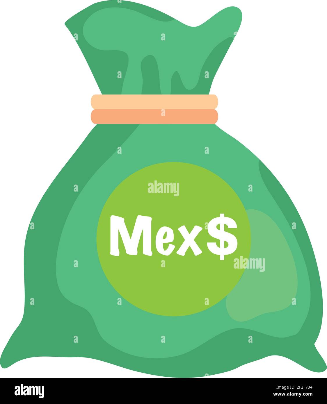 Mexico Peso Currency Note money Bag icon in Green color for Apps and ...