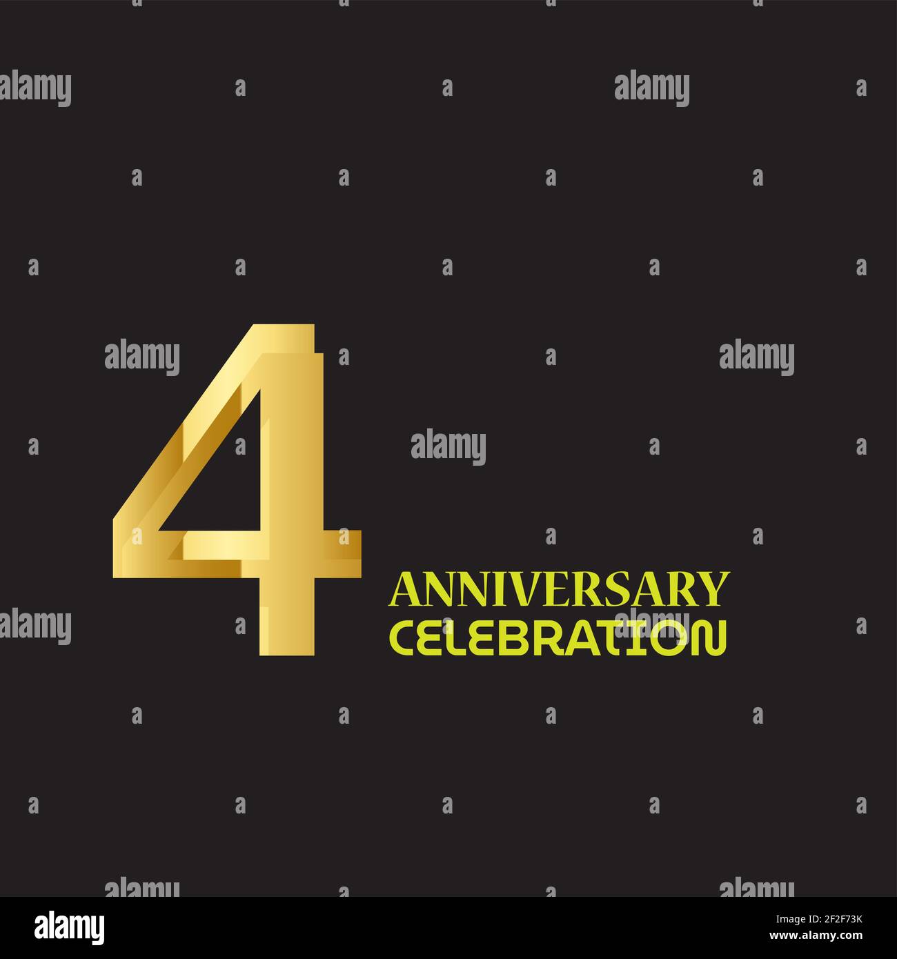 4 YEAR ANNIVERSARY CELEBRATION VECTOR DESIGN TEMPLATE ILLUSTRATION ...