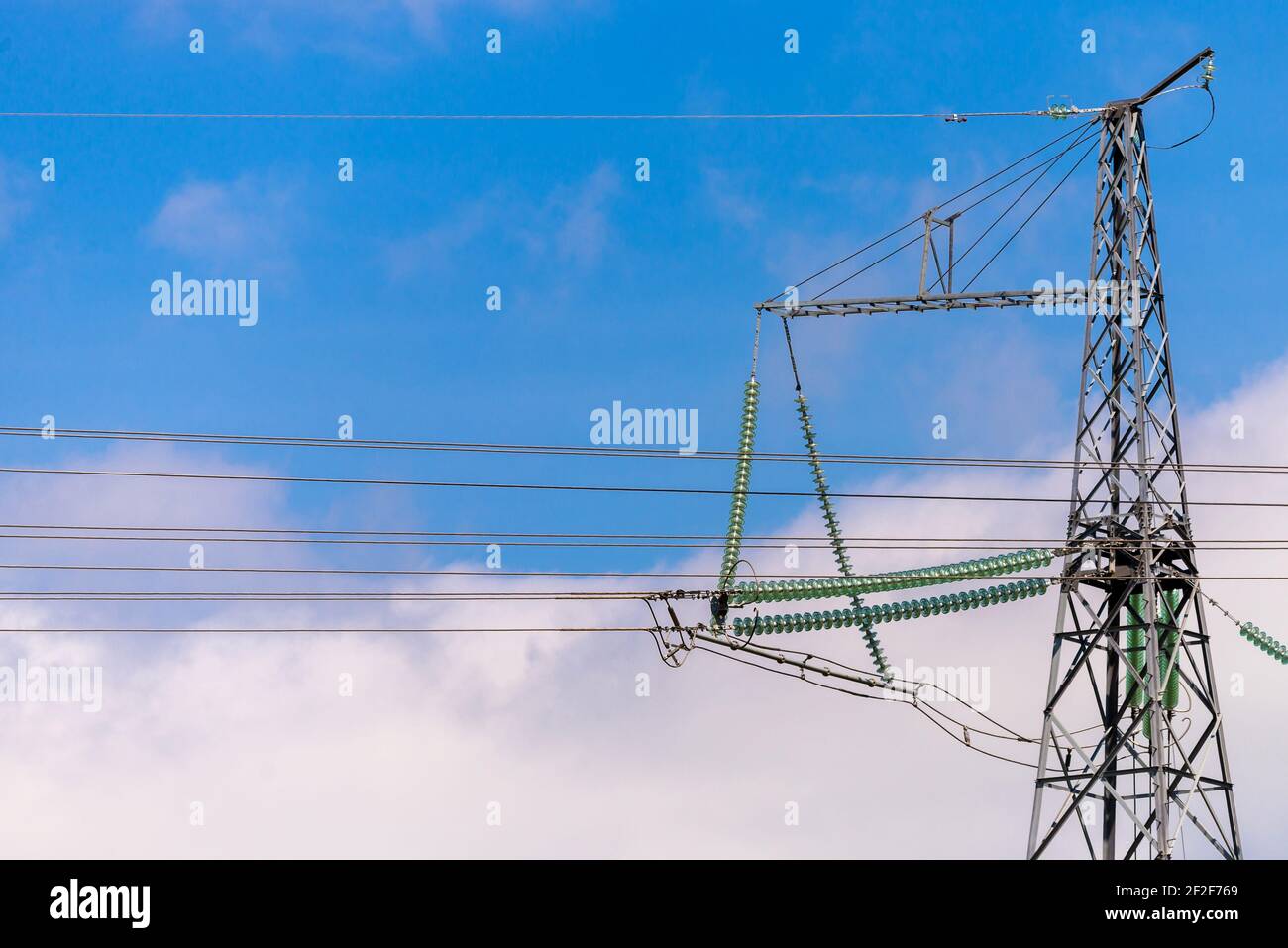 Power Transmission Line. Insulation and switches in a power plant Stock ...